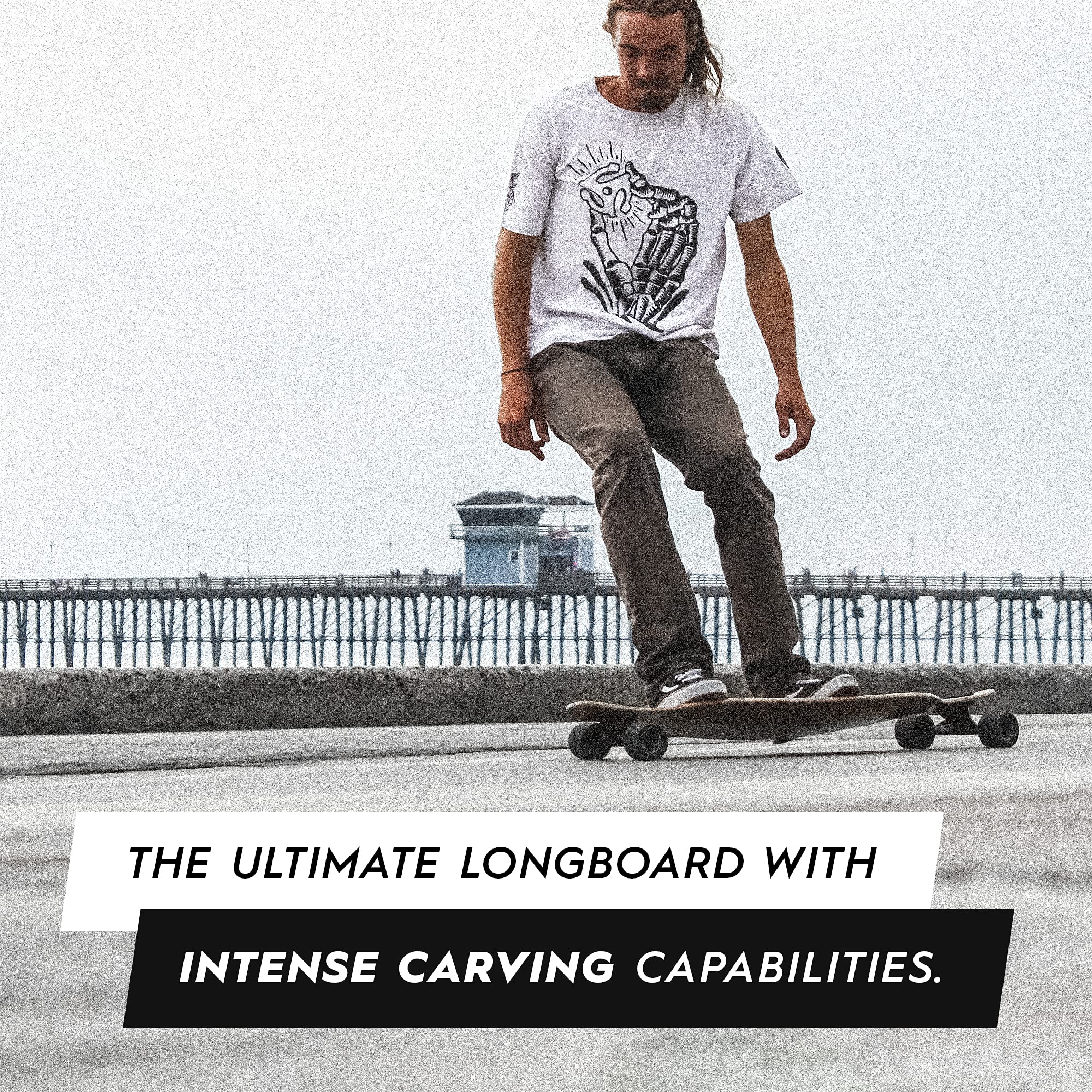 Glider Collection | 40" x 9.25" | Premium Longboard Skateboard | Large 100mm Wheels | Bamboo Deck with Hard Maple Core | Cruiser Carver | Fully Assembled for Beginners Adults Teens | Free Skate Tool