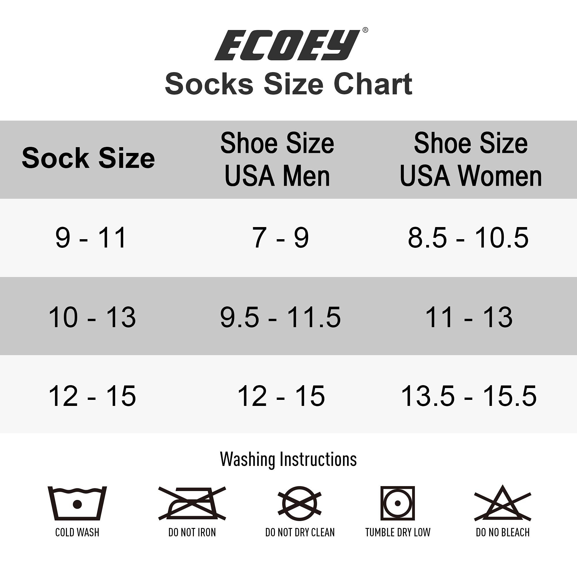 ECOEY Men's Work Boots Athletic Running Crew Socks, Dry-Tech Moisture Wicking Heavy Cushion 8 Pairs (Black, 10-13)