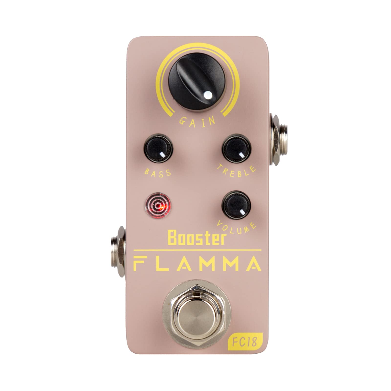 FLAMMA FC18 Booster Pedal with Guitar Pedal Footswitch Toppers 5 Pcs One-Step Installation