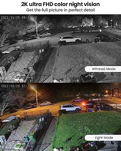 MUBVIEW Security Cameras Wireless Outdoor - 2 Pack Outdoor Camera Wireless 2K Battery Powered Security Camera Outdoor & Indoor, WiFi Home Camera with Spotlight/Siren/AI Motion Detection/2-Way Talk