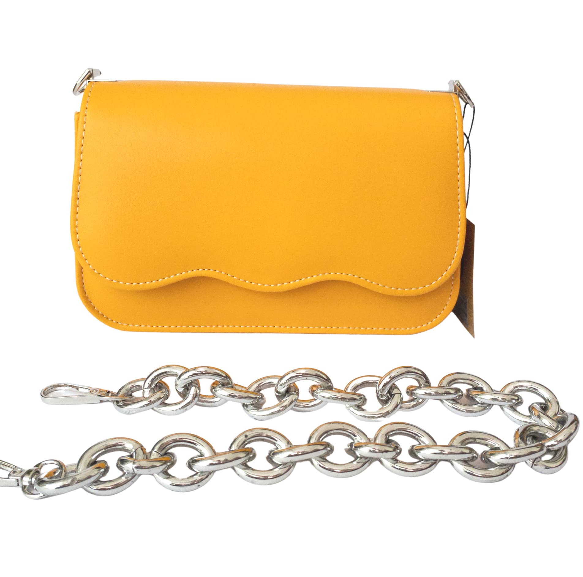 Handbag Womens,Women Shoulder Bag,Vegan Leather Handmade Woman Bag,Completely Handcrafted, Trendy (Yellow)