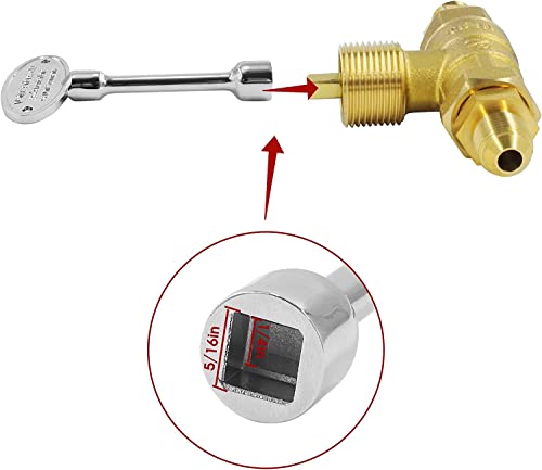 MENSI Universal Natural Propane Gas Control Valve Key for Fire Pit and Fireplace Chrome and Brass Coated Fit with 1/4" and 5/16" Stem Valve (3" Chrome Plating Key)