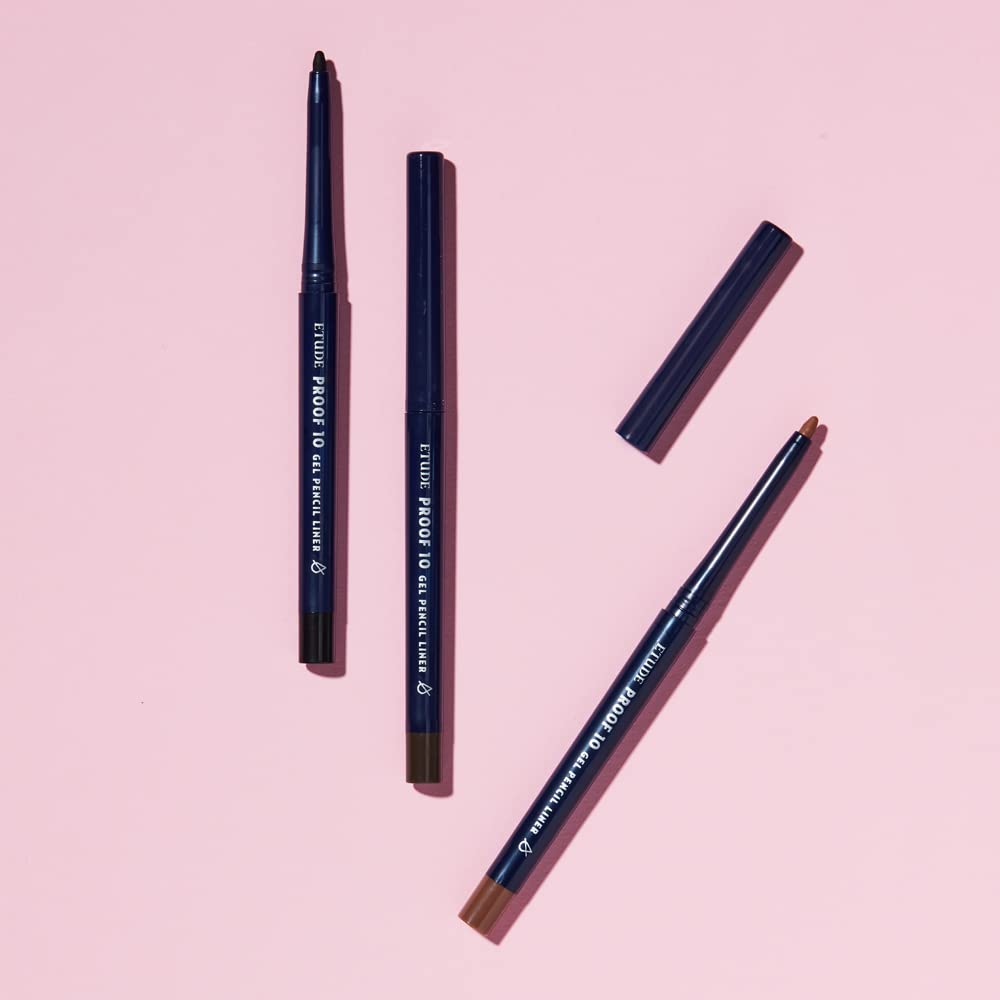 ETUDE Proof 10 Gel Pencil Liner 0.3g (#1 Black) (21AD) | Creamy Gel Texture Eyeliner with Wearable Shades to Create Precise Line Eye Makeup without Efforts