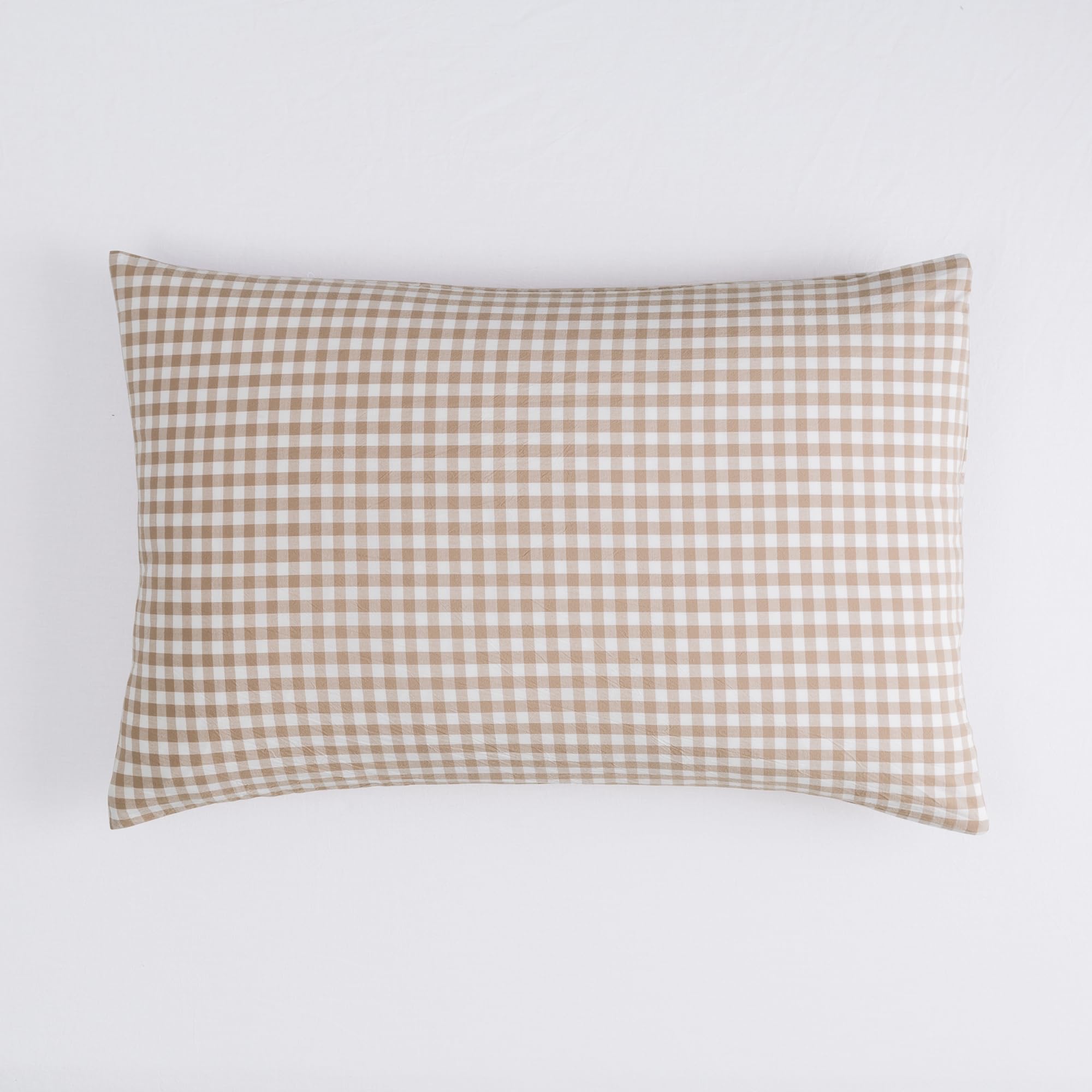SUSYBAO Tan Gingham Duvet Cover King 100% Washed Cotton Beige Plaid Duvet Cover Set 3 Pieces 1 Checkered Grid Duvet Cover with Zipper Ties 2 Pillowcases Vintage Luxury Soft Gingham Bedding Set Durable