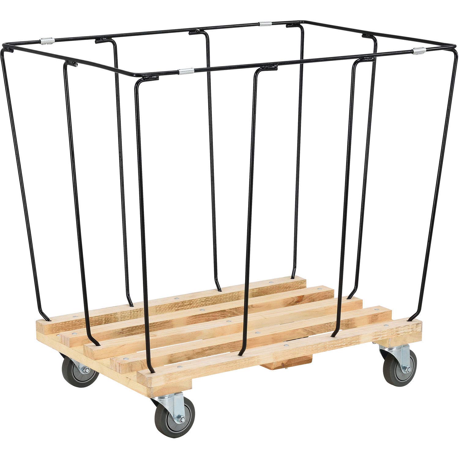 Global Industrial 12 Bushel, Yellow Vinyl Basket Bulk Truck, Unassembled, 36"L x 26"W x 33-1/2"H