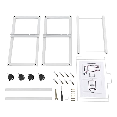 Rolling File Carts with Wheels Hanging Files, 2 Tiers Metal Rolling File Organizer, Movable Rolling File Cart for Hung Horizontally or Vertically Hanging Files, Pull-Out Drawer File Cabinet for Office