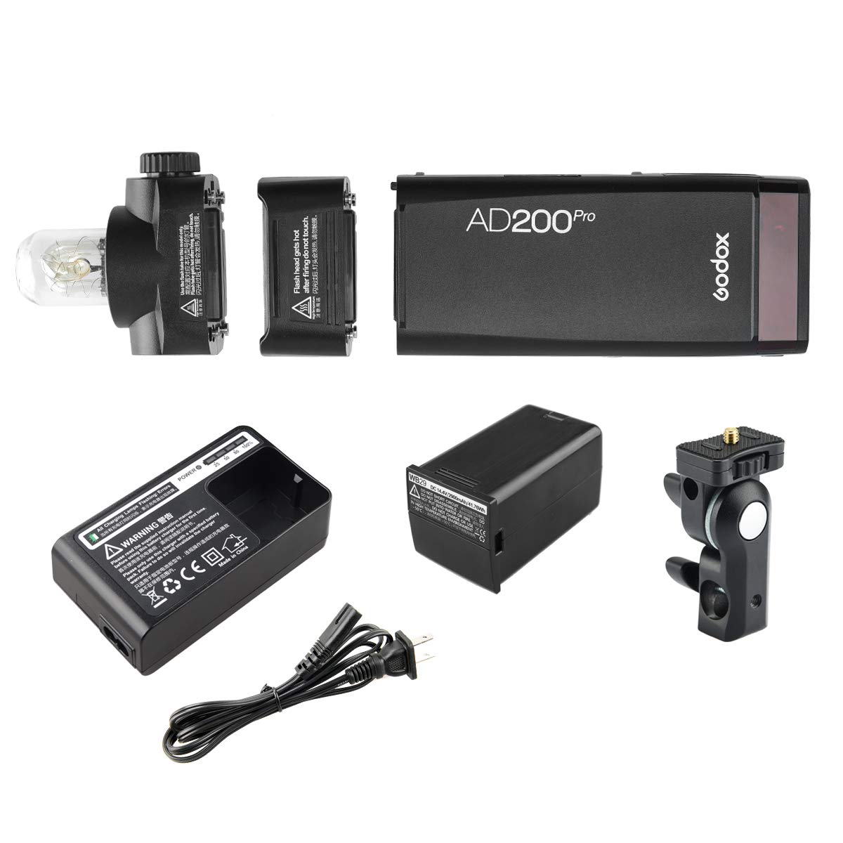 Godox AD200 Pro AD200Pro 200Ws Pocket Flash Light, 2.4G 1/8000s HSS, Strobe Speedlite Monolight,0.01-1.8s Recycling Compatible with Canon Nikon Sony Fuji Olympus Panasonic Pentax Camera