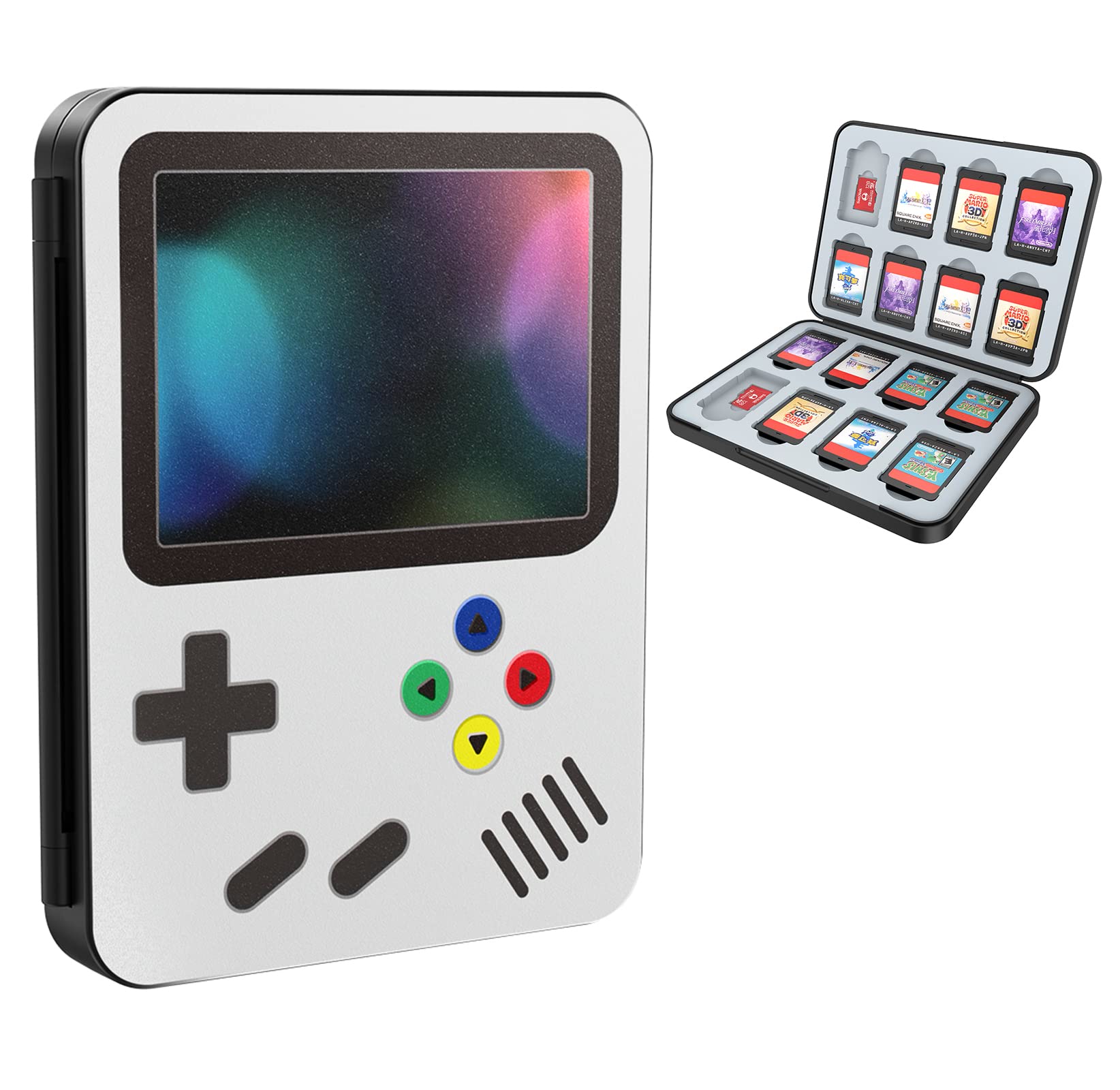 HEIYING Game Card Case for Nintendo Switch& Switch OLED& Switch Lite,Portable Switch Game Memory Card Storage with 24 Game Card Slots and 24 Micro SD Card Slots.