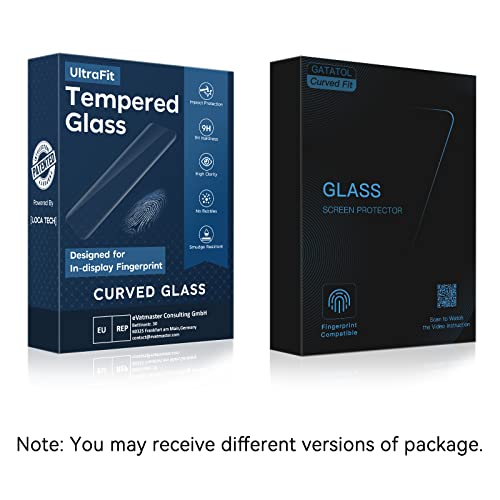 Gatatol [3 Pack] for Galaxy S23 Ultra Screen Protector [Fully Support Fingerprint & S Pen] 3X 3D Curved Tempered Glass for Samsung S23 Ultra 5G