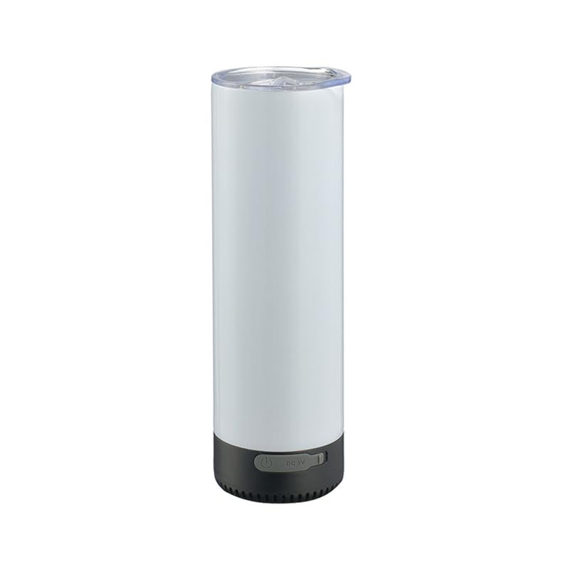 HAYINS 20 oz Bluetooth Sublimation Printed Speaker Tumbler Straight Skinny Double Wall With Lid (sublimation black)