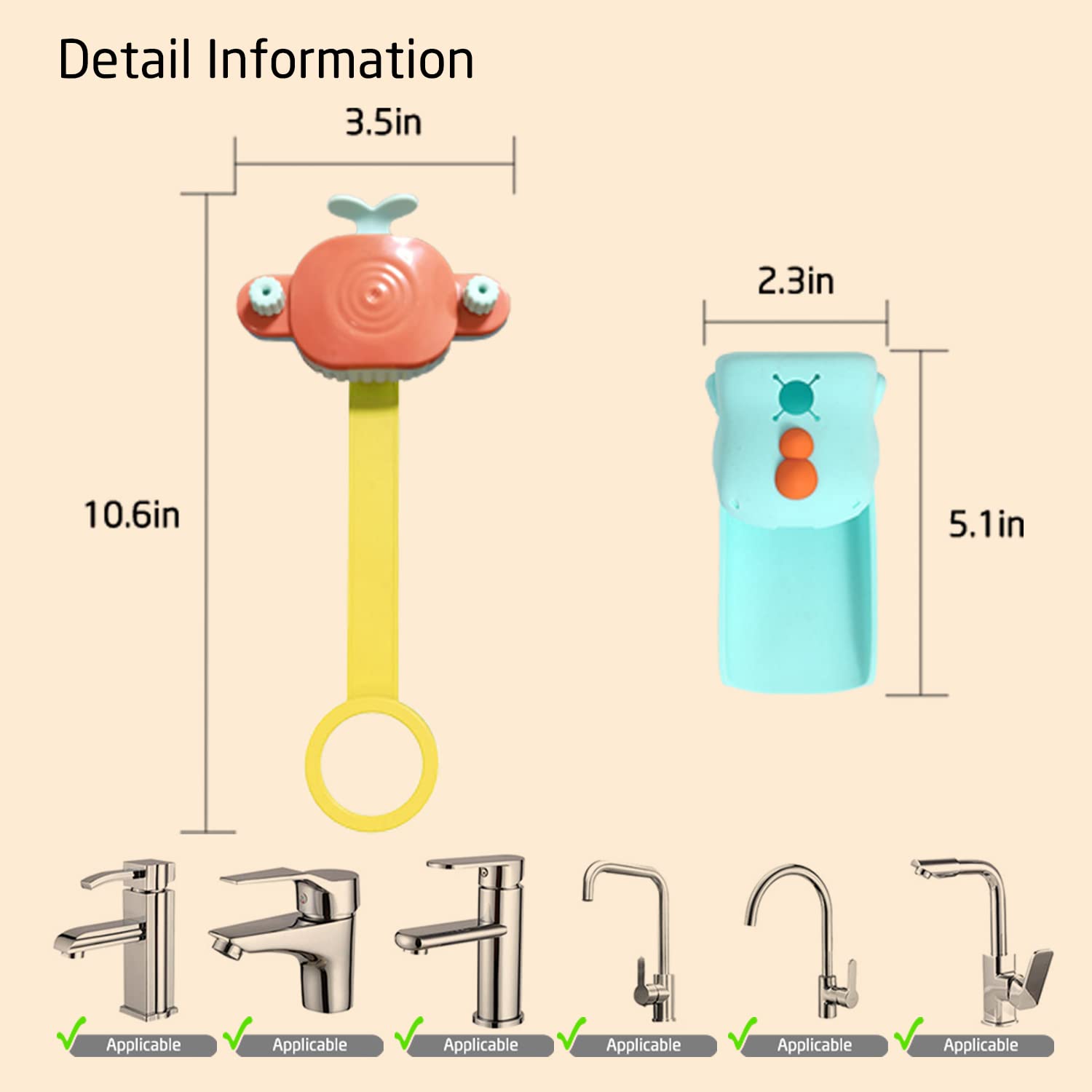 Gloexeolg Faucet Handle Extender and Faucet Extender Set for Toddlers Kids Hand Washing (Cyan)