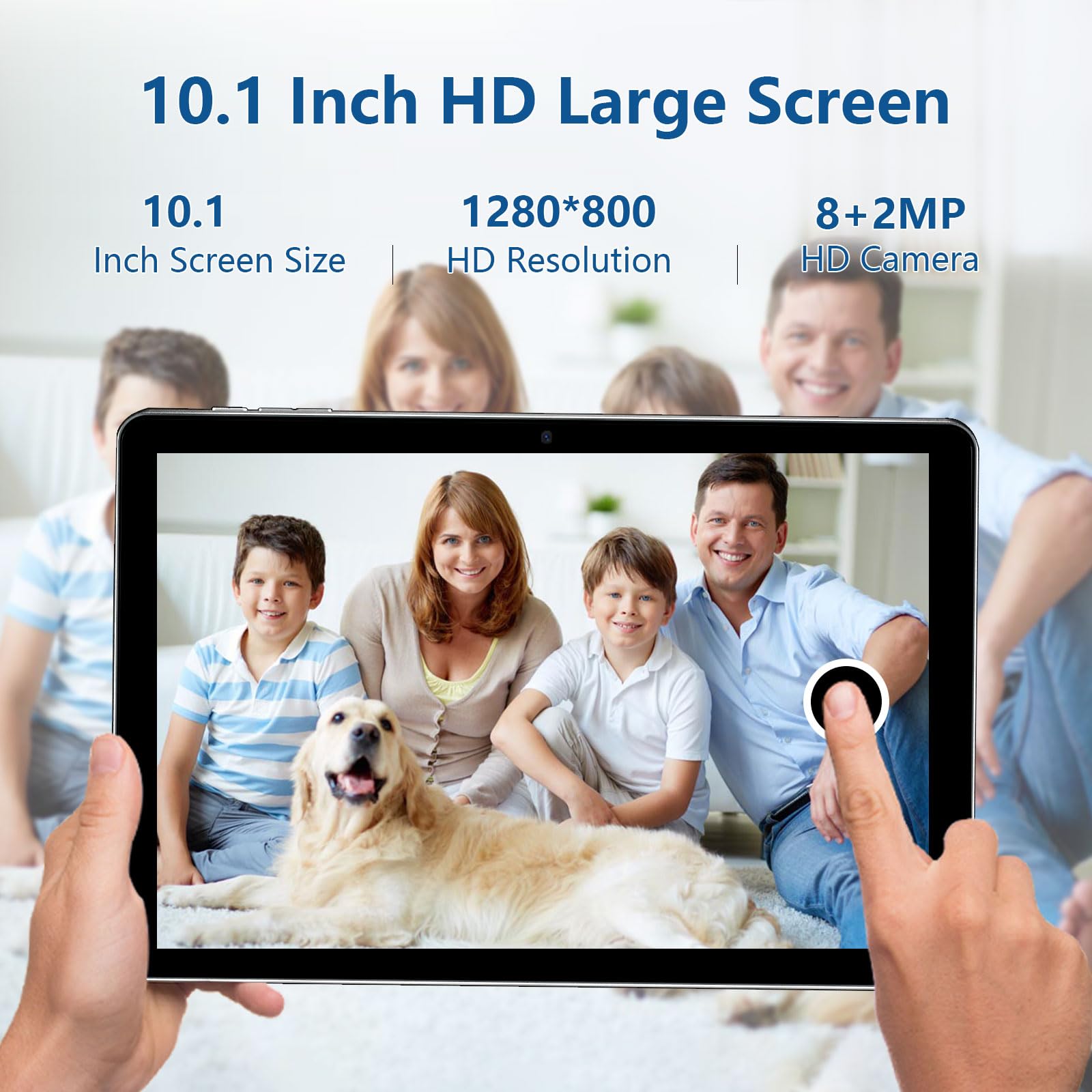 ECOPAD 10.1 inch Android 13 Tablet PC, 6GB RAM 64GB ROM 512GB Expand,Quad-Core Tablets,IPS HD Touch Screen and Dual Speakers, Wi-Fi Tablets,Dual Camera,6000mAh (Silver)