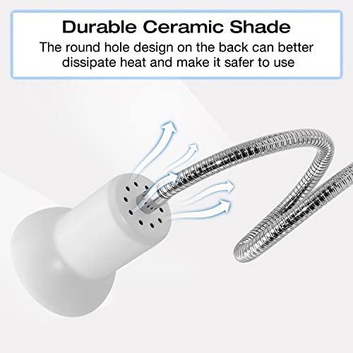 Turtle Heat Lamps,Small Heat Lamp for Turtle Tank,Turtle Light with 10mm Thick Gooseneck,360° Rotatable Heat Lamp with Clamp,Reptile Light for Bearded Dragon/Turtle/Lizard,1PC (No Bulb)