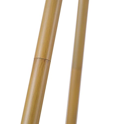 Globe Electric 65914 60" Floor Lamp, Faux Wood Tripod Base, Rattan Shade, On/Off Rotary Switch on Socket