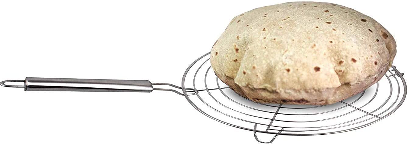 HANS PRODUCT Pipe Round Roaster with Chimta Steel Cooking Tong Roti Chapati, Papad Jali, Paneer Grill, Roti Maker, Barbeque Jali Roaster Kitchen Tool Combo Set