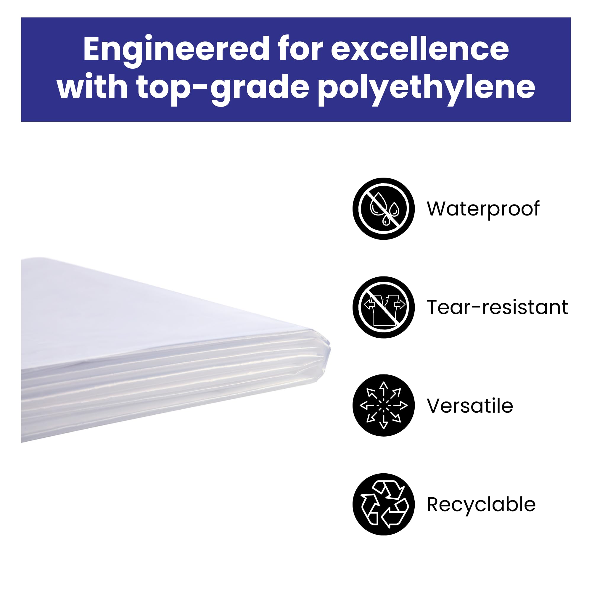 VicMore Clear Plastic Drop Cloth - Water & Dustproof, Odorless Plastic Sheet for Painting, Renovations, DIY Projects - Durable Paint Tarp with 1mil Thickness - Floor Covering & Dust Cover - 9 x 12β