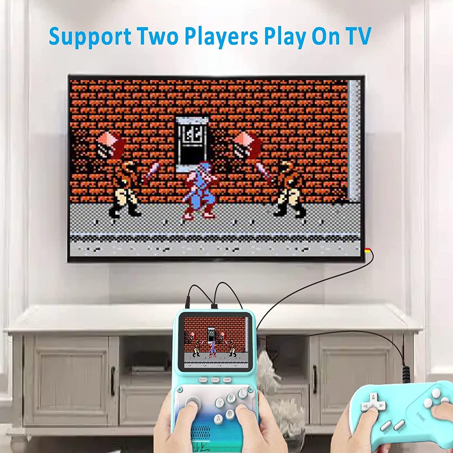 Handheld Game Console for Kids, Protable Retro Video Games Console with 2.8 Inch Screen, Support TV Connection & Two Players, 1000 mAh Rechargeable Battery