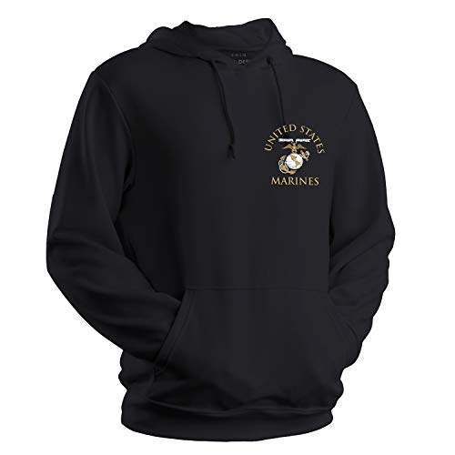 Military Gift Shop Marine Corps Sweatshirt What Doesn’t Kill You Makes You Stronger - USMC Hoodie (Black, XL)