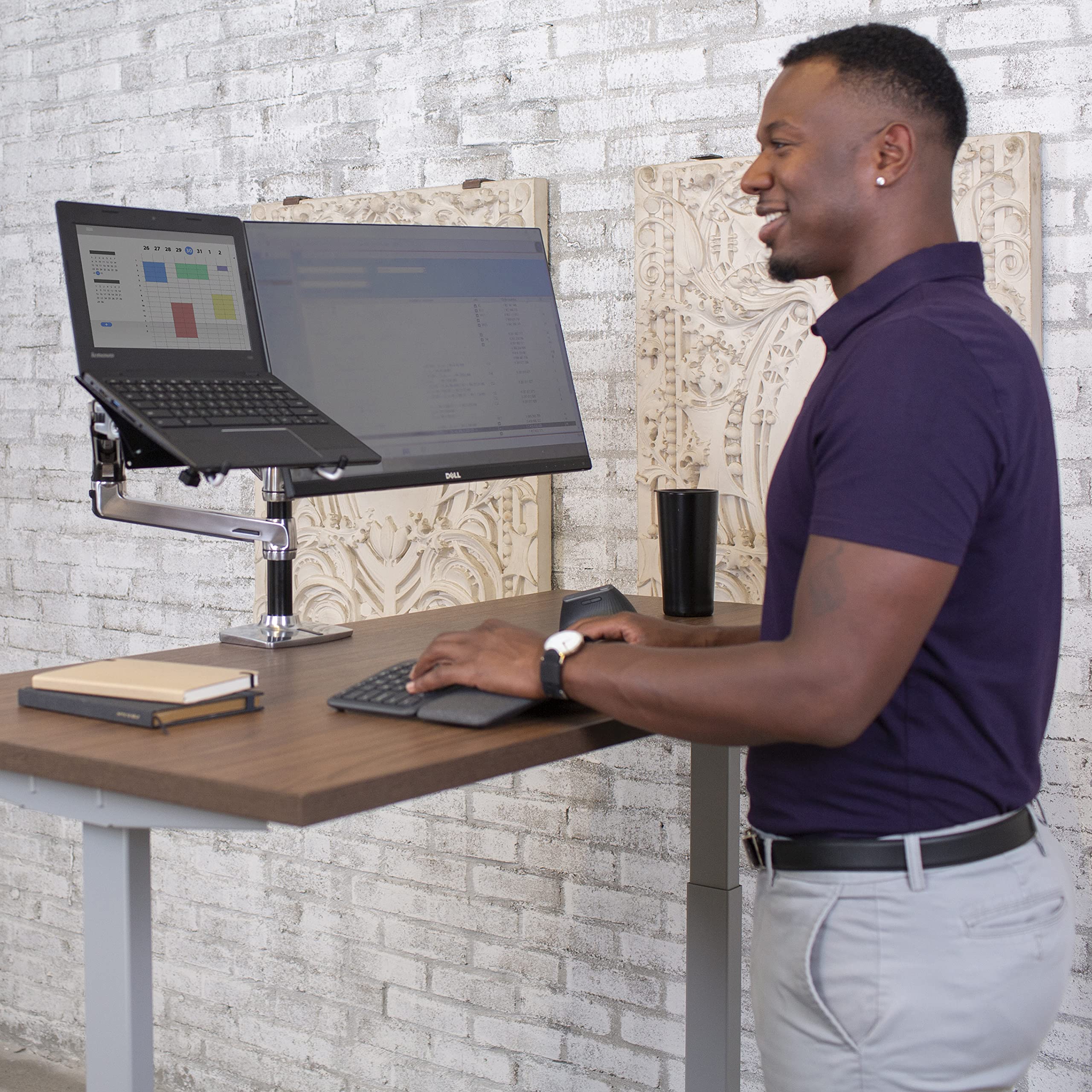 Ergotron β LX Vertical Stacking Dual Monitor Arm, VESA Desk Mount β for 2 Monitors Up to 24 Inches, 7 to 20 lbs Each β Polished Aluminum