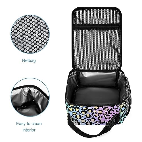 Sanley Personalized Leopard Print Backpack Set with Name 3-in-1 Backpack Set with Lunch Bag Pencil Case Custom Cute Leopard Backpack Set Large Capacity Backpack,Style 11