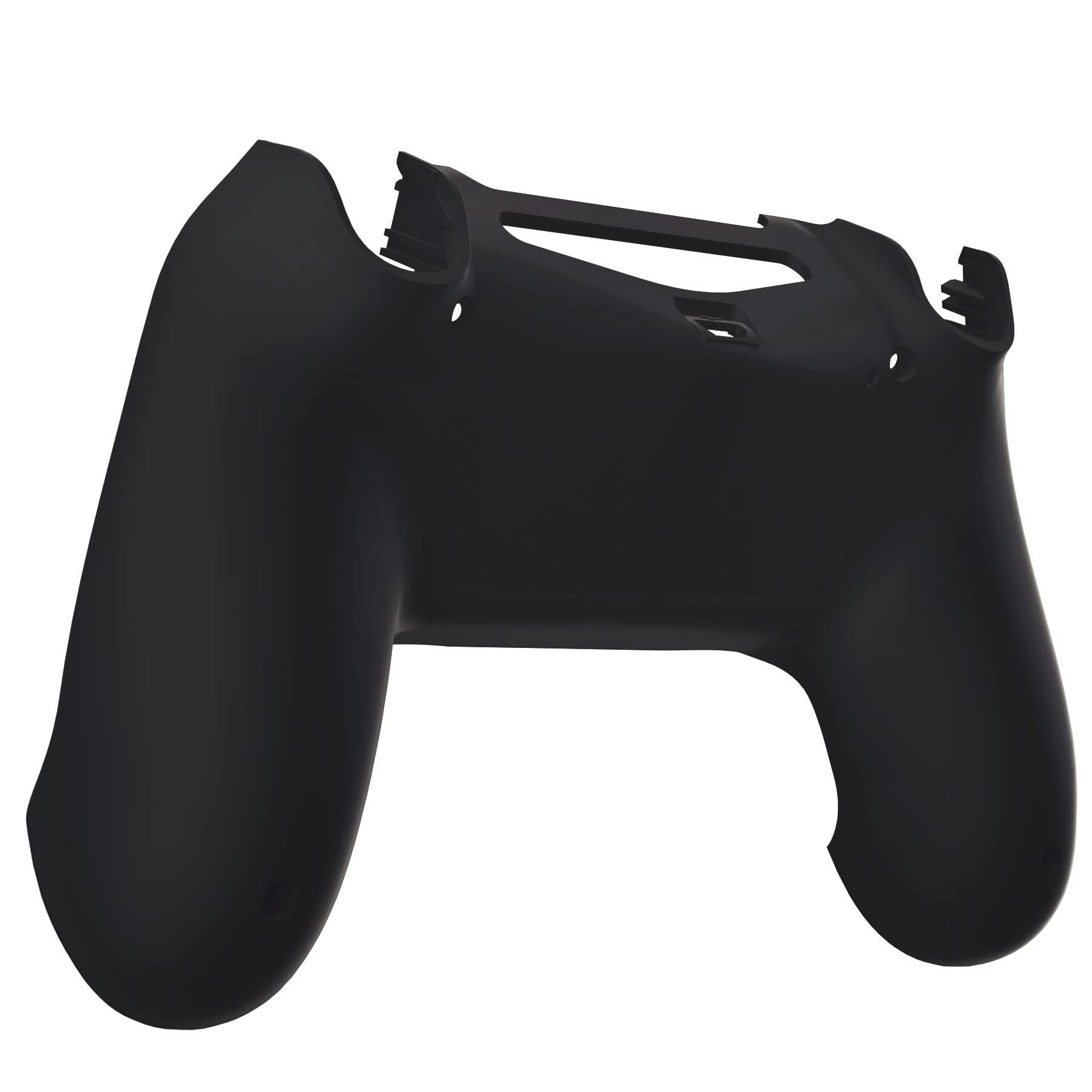 eXtremeRate Black Soft Touch Game Improvement Replacement Parts Back Housing Cover, Custom Bottom Shell Compatible with ps4 Controller JDM-040, JDM-050 and JDM-055