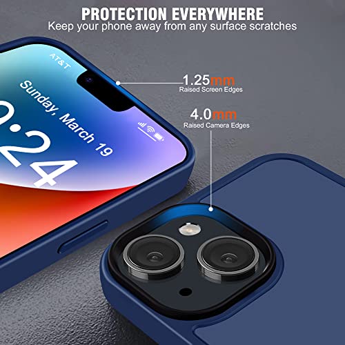 PTz Worlds - Case Compatible with iPhone 14 Plus 6.7β, Translucent Dark Blue, Anti Fingerprint, Anti Scratch, Non Slip, Ultra Slim & Sleek, Shockproof, Military Grade Protection