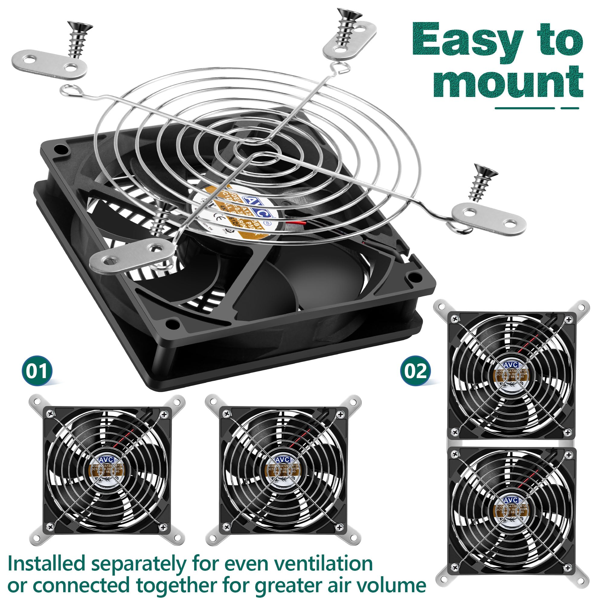 Gulfmew Solar Powered Waterproof Fan Kit, 10W Solar Panel with 2 Pcs High Speed Exhaust Fan, DIY Cooling System for Chicken Coop, Small Greenhouse, Dog House, RV, Shed, Gable, Attic
