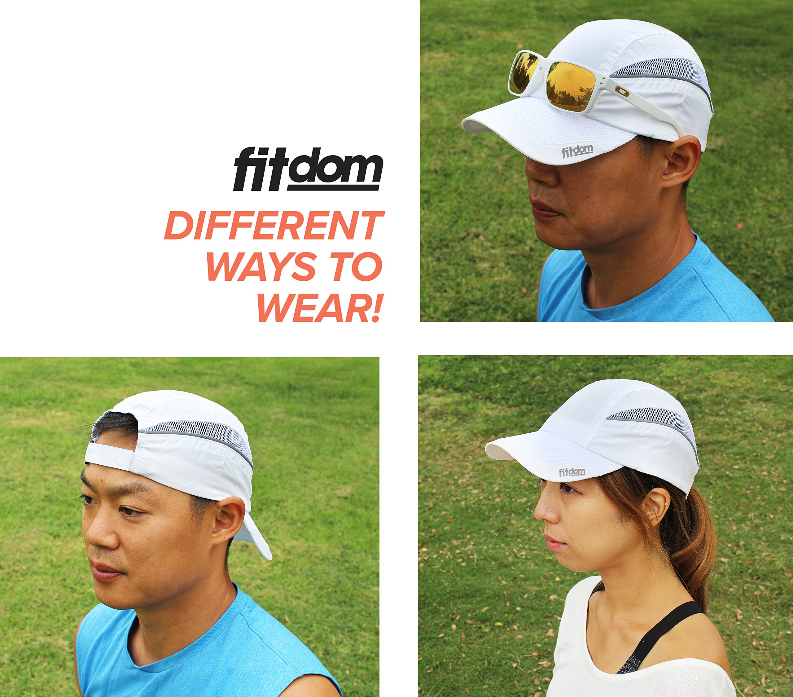 Fitdom Lightweight All Sports Cap Perfect Hat for Running, Hiking, Tennis, Golf & More White