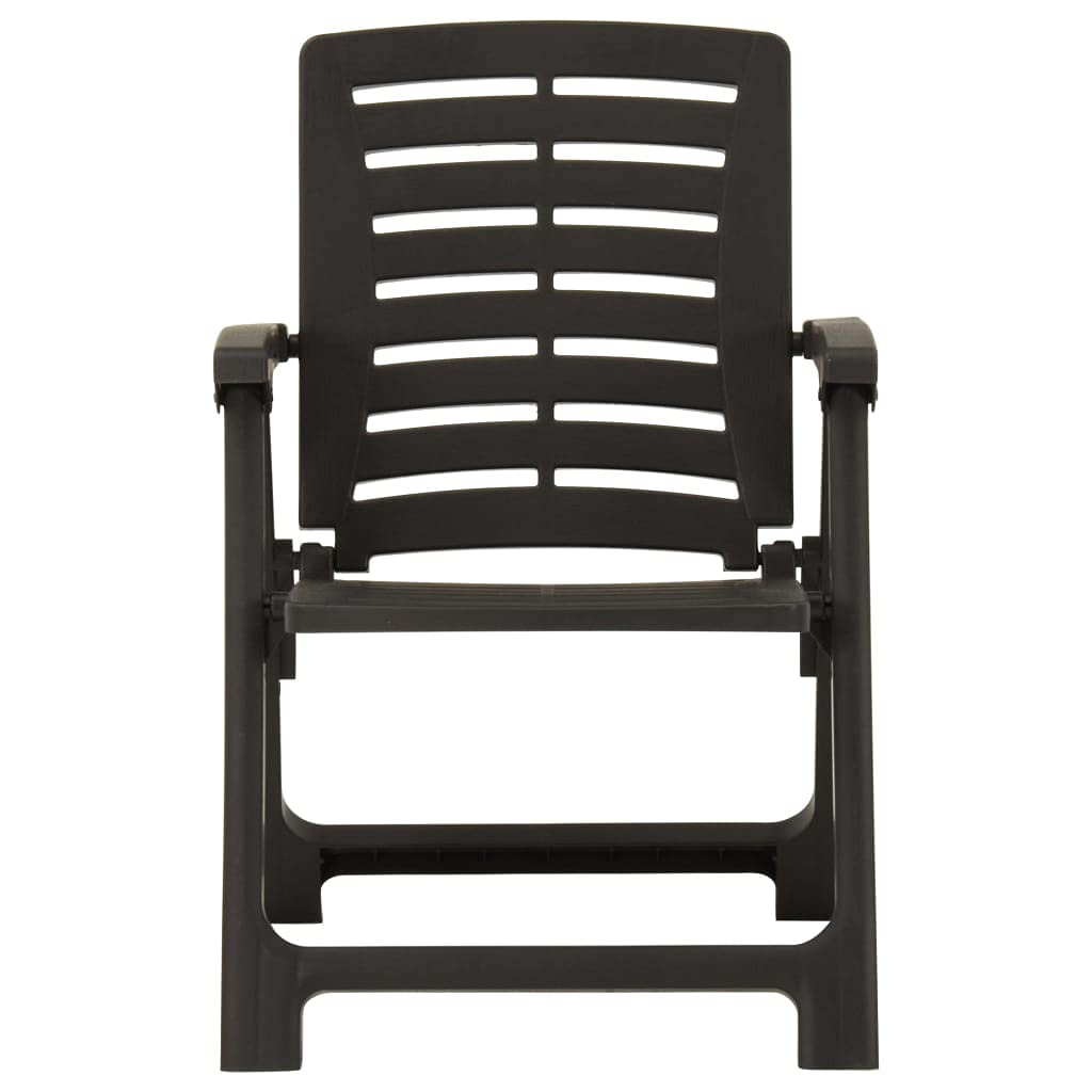 vidaXL 3-Piece Gray Bistro Set - Foldable Garden Chairs and Table - Durable Plastic - Weather-Resistant Outdoor Furniture for Patio/Deck/Balcony