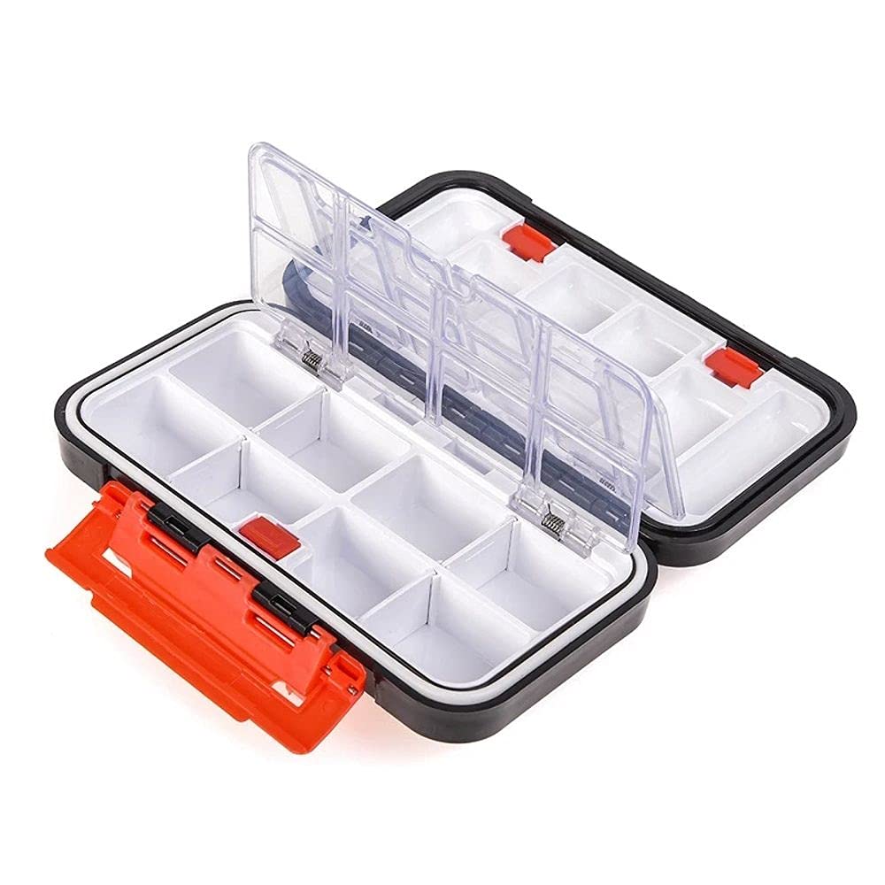Fishing Tackle Box Fishing Accessories Multifunctional Opening and Closing Bait Box Bait Accessory Box(L,Orange)