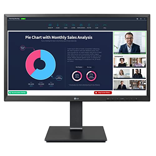 LG 24MP750C-B 24" Full HD (1920 x 1080) IPS Display, with Built-in Full HD Webcam & Mic, USB Type-C (65W PD), Tilt, Height, Swivel, Bi-Directional Pivot Adjustable