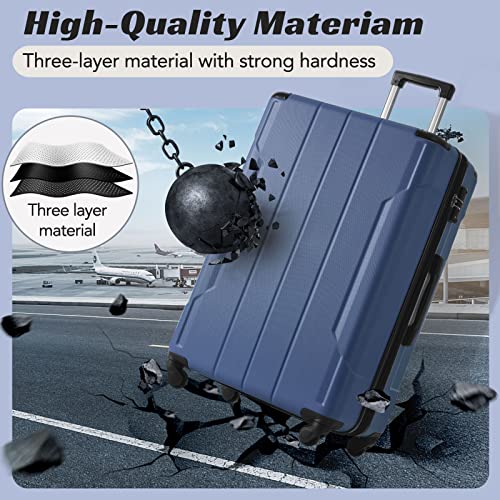 Merax Luggage Sets of 2 Suitcases With Wheels Expandable Lightweight, TSA Lock, Hardside Spinner Carry On Luggage, 20 28 inch Blue