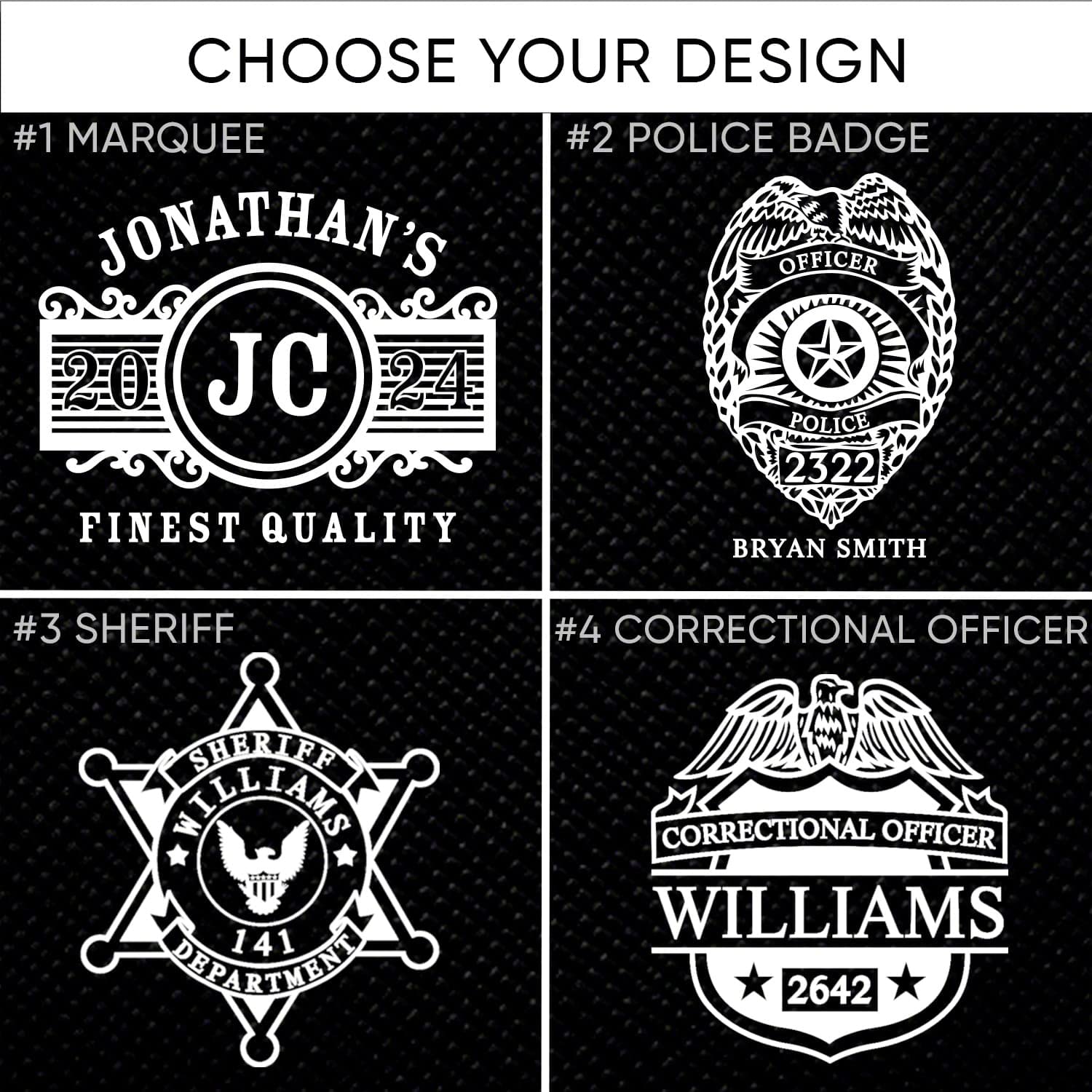 HomeWetBar Sheriff Badge Personalized Rocks Glass for Law Enforcement