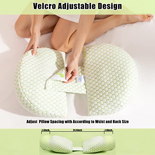 DOUBLE 2 C Pregnancy Pillows for Sleeping, Maternity Pillow for Pregnant Women Side Sleeper Soft Pregnancy Body Pillow for Back, HIPS, Legs with Detachable and Adjustable Pillow Cover