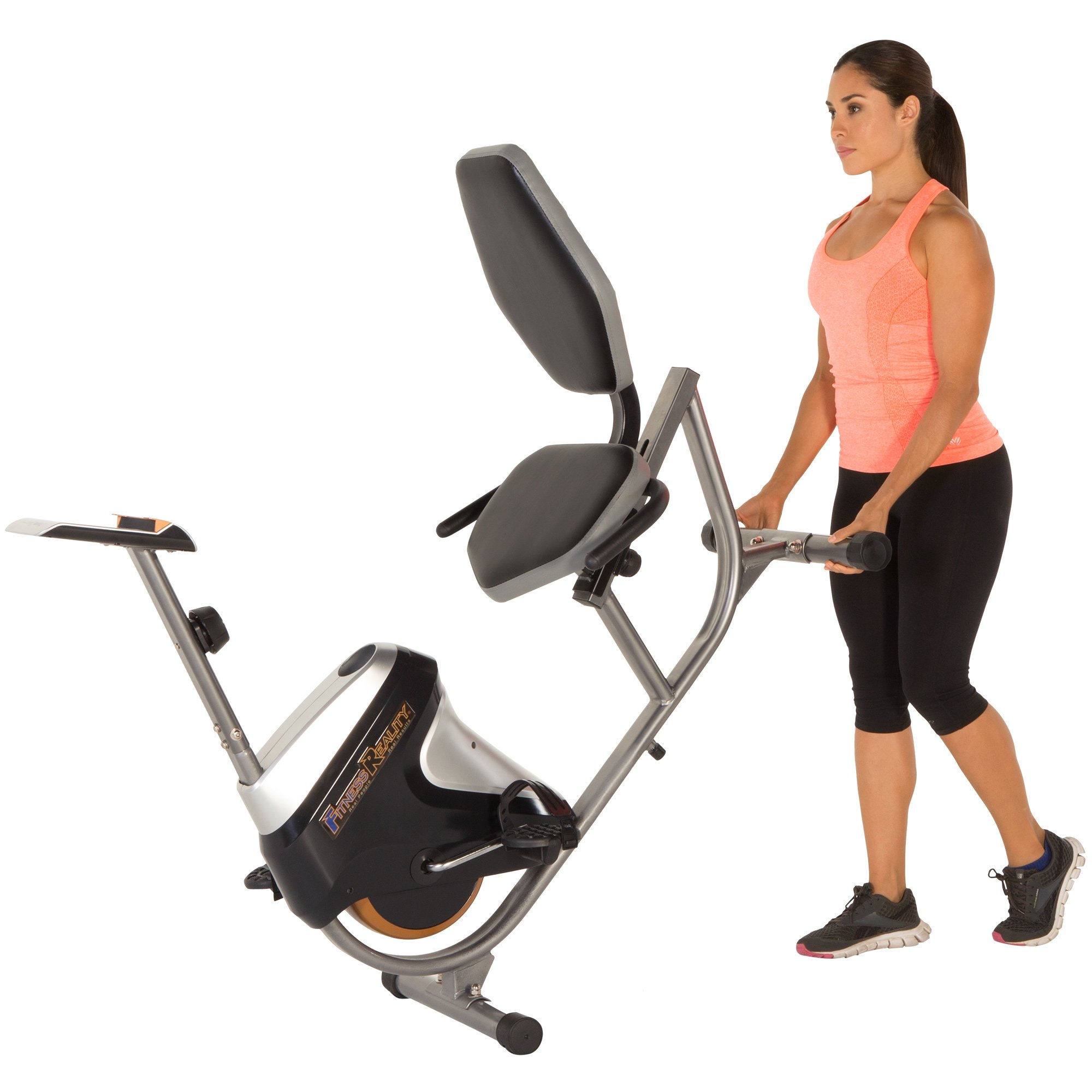 Fitness Reality R4000 Magnetic Tension Recumbent Bike with Workout Goal Setting Computer
