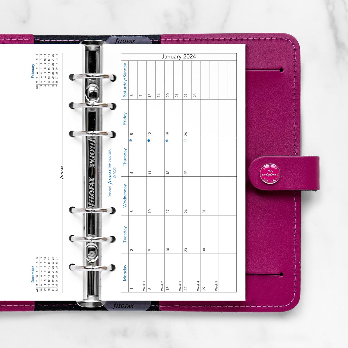 Filofax Personal month per page English 2024 diary - horizontal format