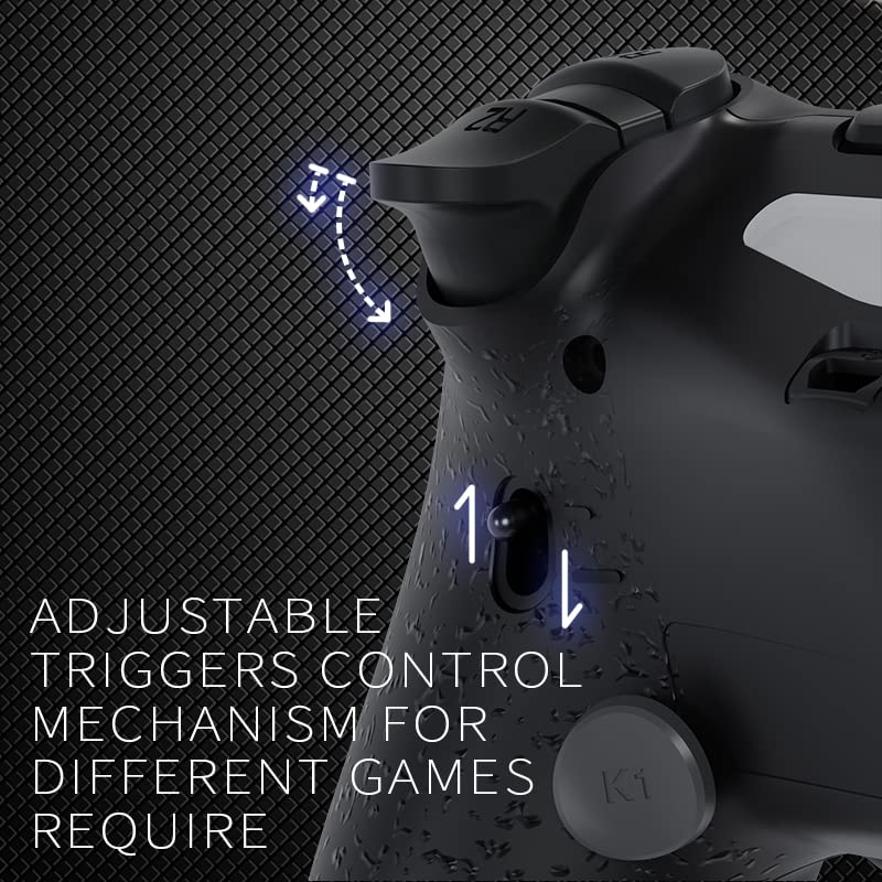 HEXGAMING NEW SPIKE 2 Back Buttons & Interchangeable Thumbsticks & Triggers Stop Compatible with ps4 Pro Controller with Paddles - White Wave