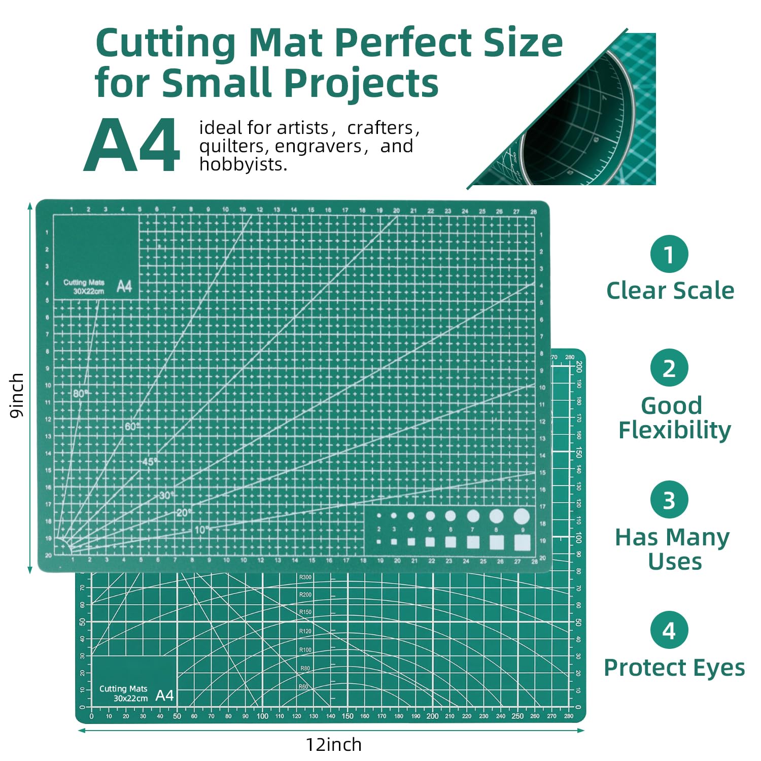 Exacto Knife Set, Craft Cutting Mat Kit, 55 PCS Precision Carving Craft Hobby Knife Kit, With A4 Self Healing Mat, 3 Pcs Craft Knife, Steel Rule, 4 Different Models Exacto Knife for DIY Art Work