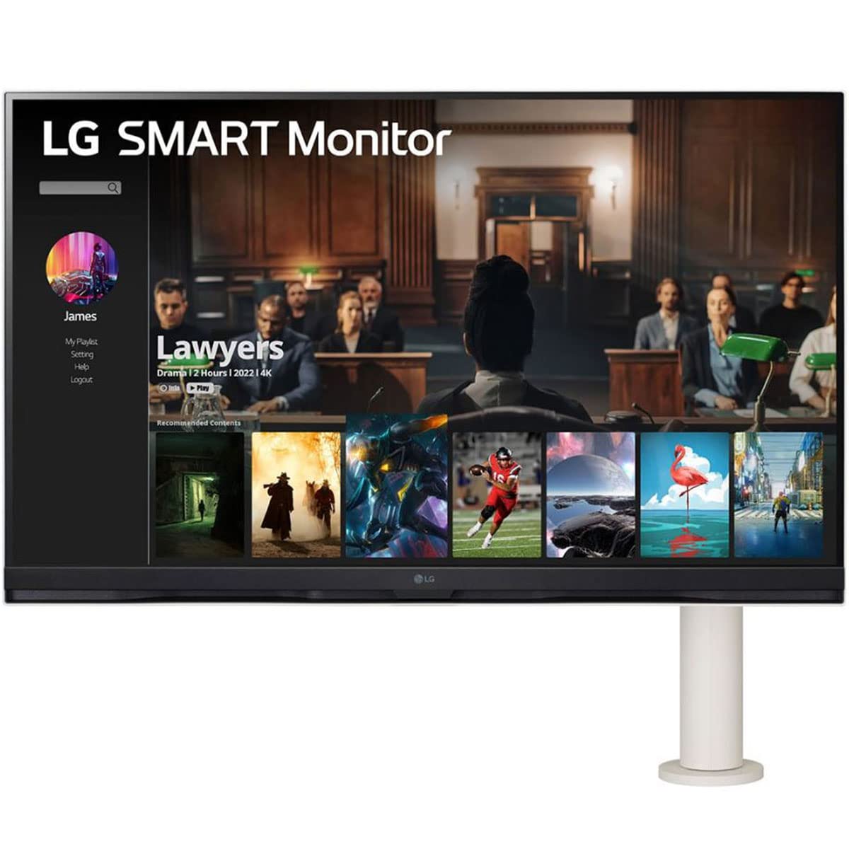 LG 32SQ780S-W 32" 4K UHD Smart Monitor with webOS and Ergo Stand Bundle with Elite Suite 18 Software + 1 Year Protection Warranty