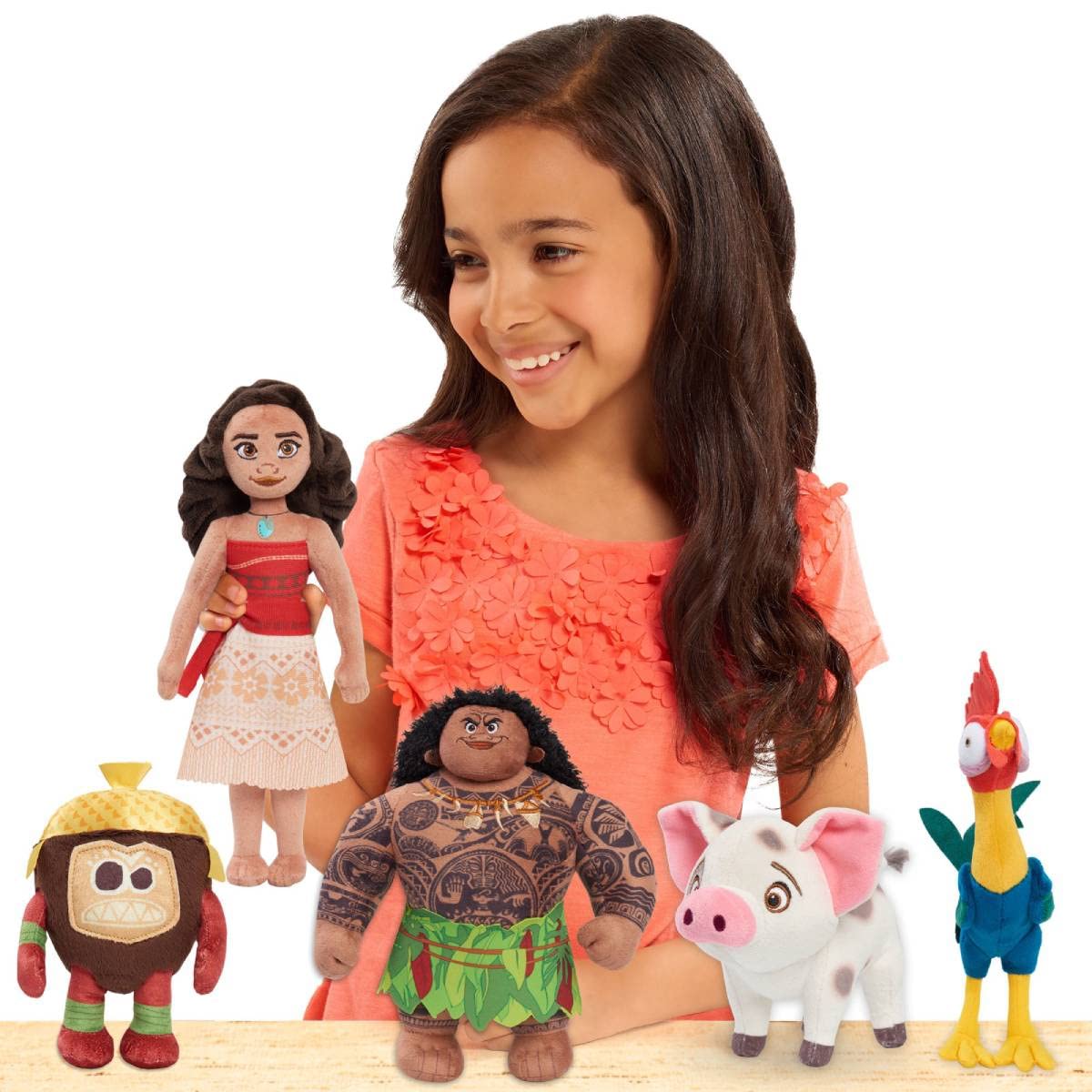 Just Play Moana 5 Piece Plush Figure Set (Moana, Maui, HEI HEI, Kakamora, and Pua) Ages 3 & Up