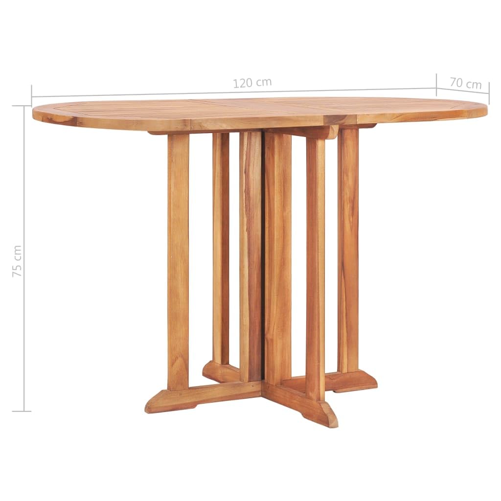 vidaXL Teak Wood Folding Butterfly Patio Dining Table 47.2" by 27.6" by 29.5" - Versatile Indoor/Outdoor Furniture, Weather Resistant, Seats Four