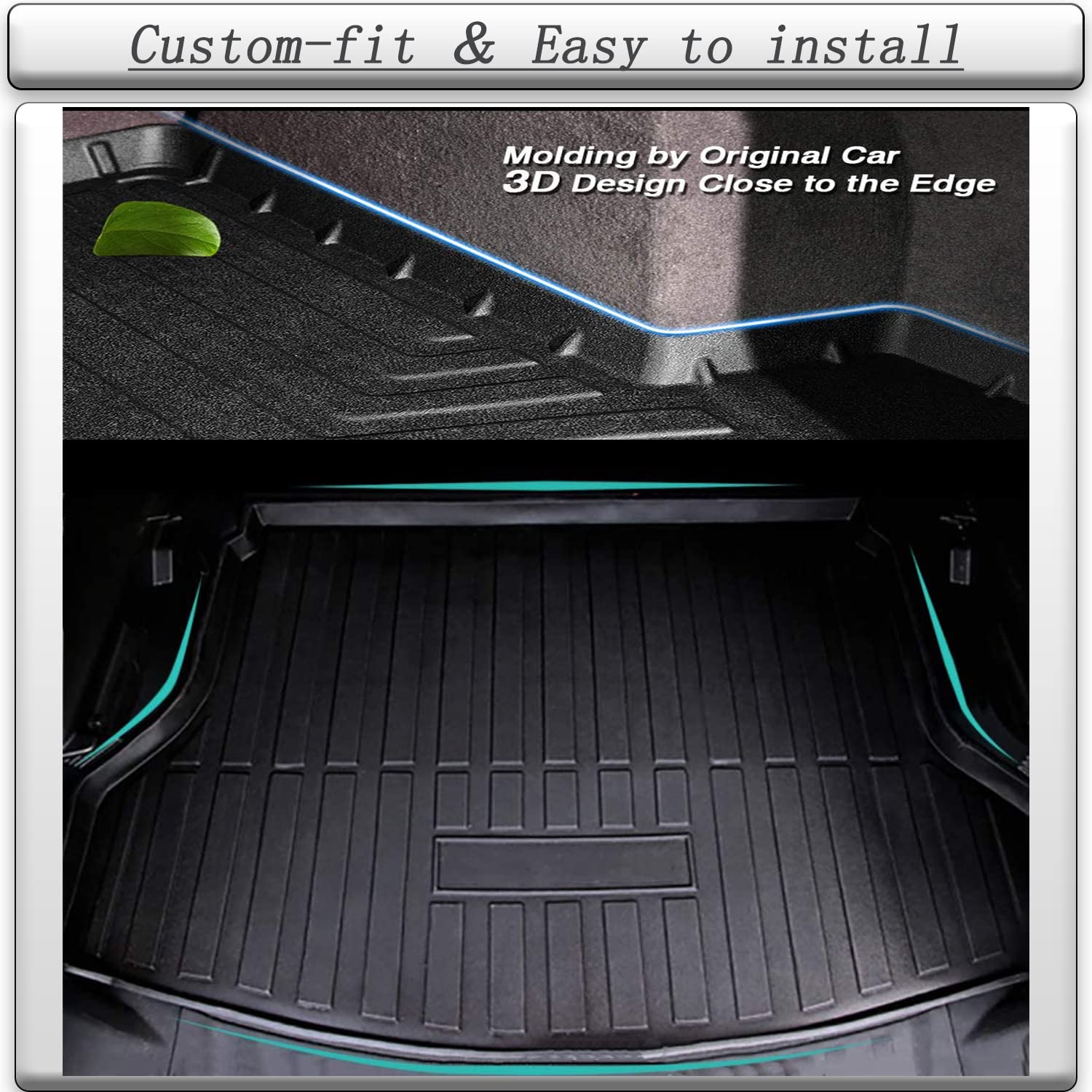 Explorer Cargo Liners - All Weather Protection Rear Cargo Trunk Tray Floor Mats Compatible with 2011-2019 Ford Explorer with 5 Seats,3D Modeling Waterproof Durable Odorless TPO Accessories Custom-Fit