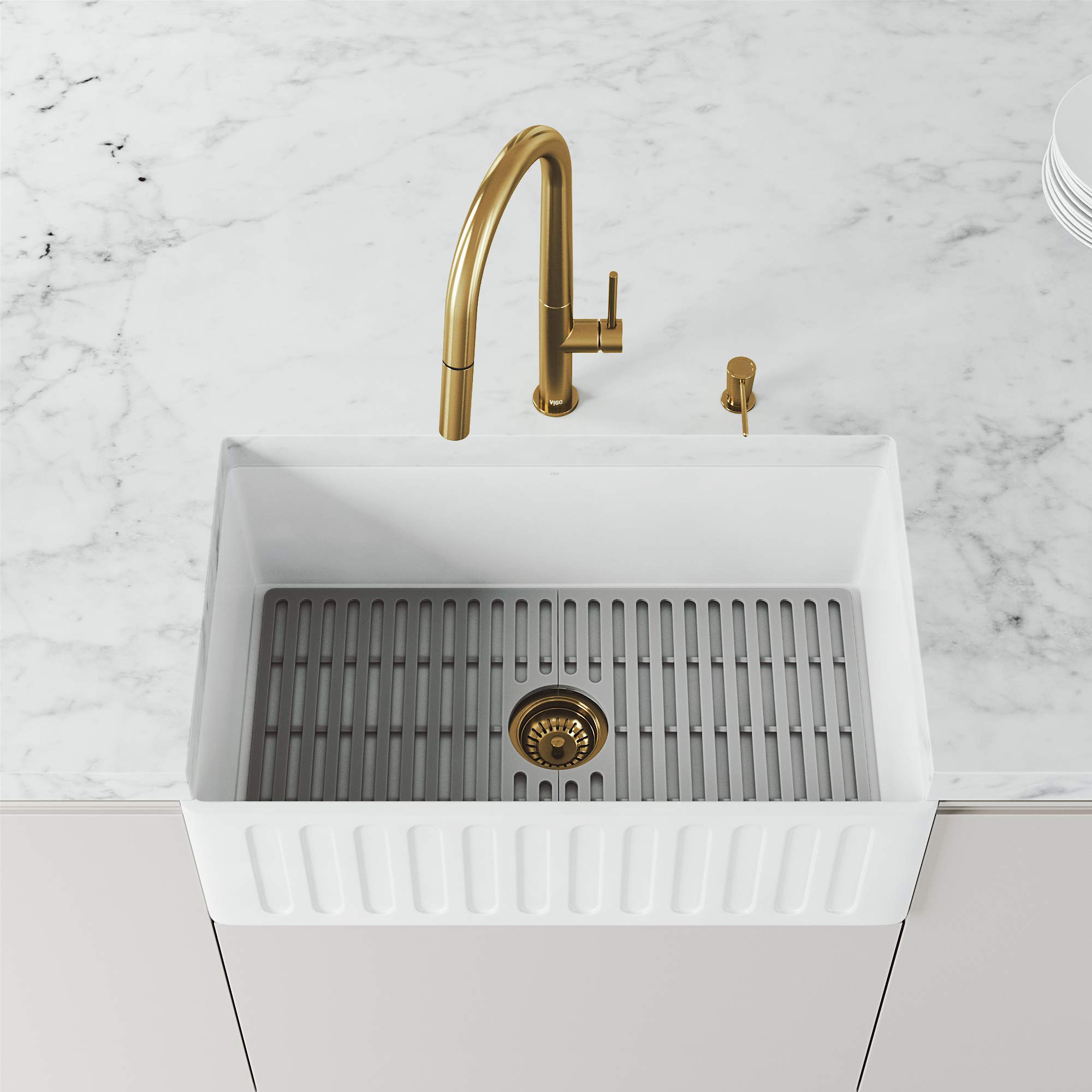 VIGO 4 in. Kitchen Sink Strainer in Matte Brushed Gold - VGSTRAINERMG