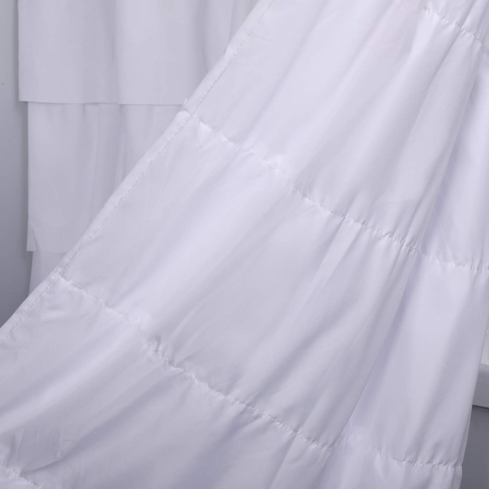 GARSTYLE White Ruffle Fabric Shower Curtain for Bathroom | Farmhouse Style 72ββx72ββ