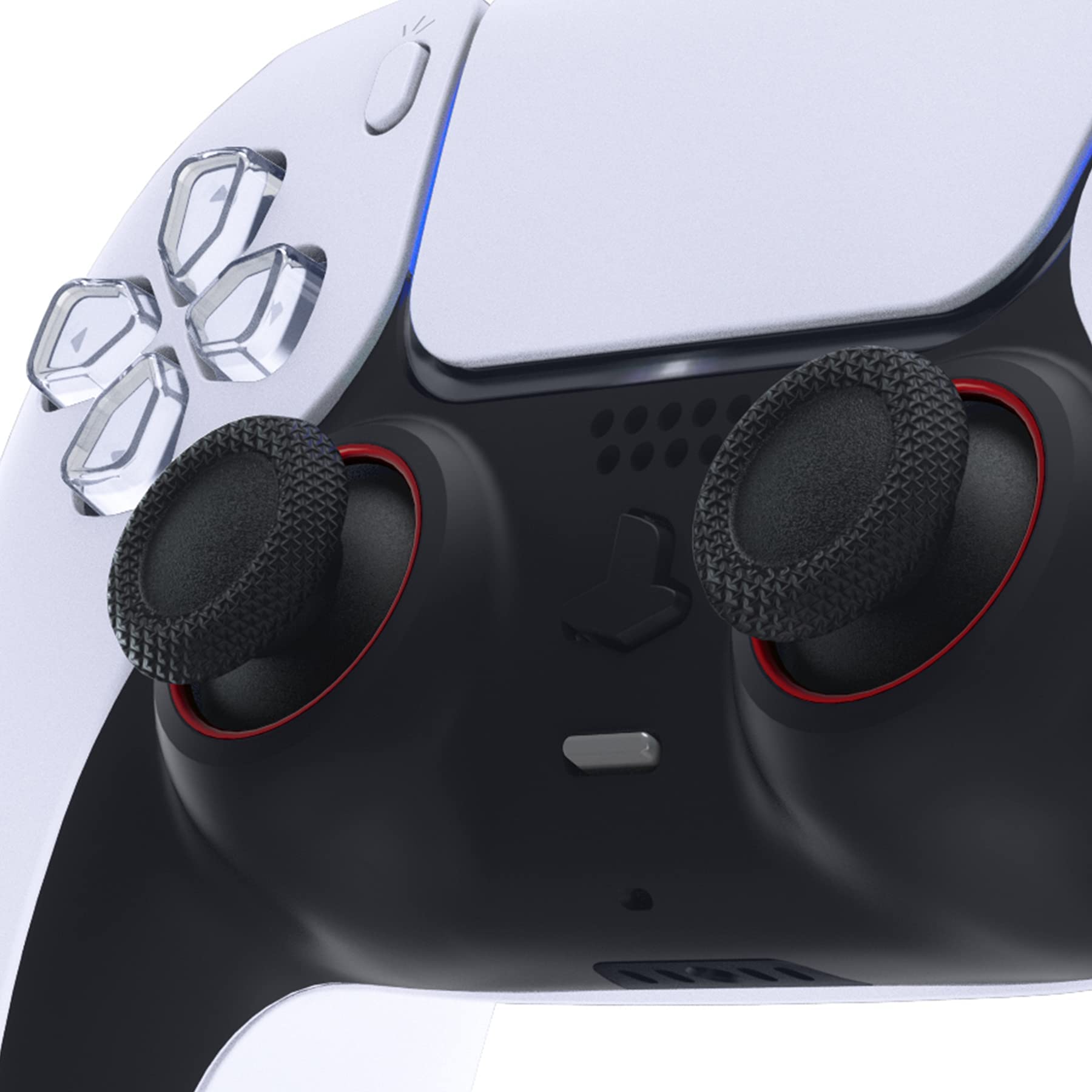 eXtremeRate Scarlet Red Glossy Replacement Accessories for PS5 Controller, Custom Accent Rings for PS5 Controller - Controller NOT Included