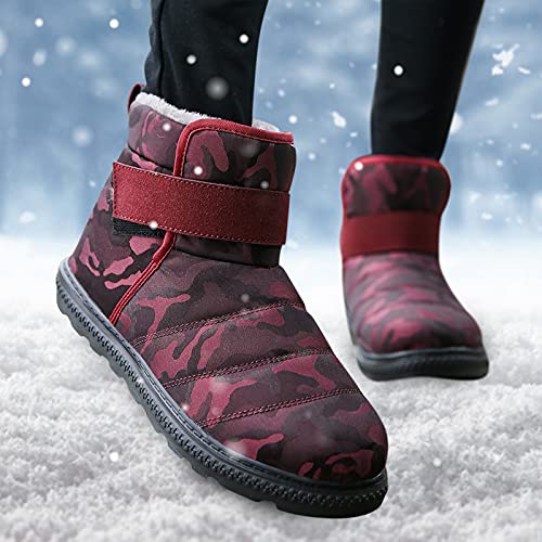 FASDNENDYS Bootie Outdoor Ankle Boys Shoes Short Boots for Mens Shoes Lovers Winter Snow Boots Men Size 14 Red