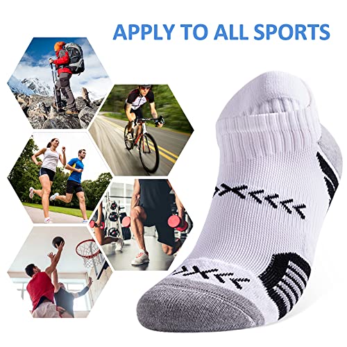 Fixseed Unisex Athletic Sport Socks with Cushioned Low Cut Running Socks for Women Men with Compression Arch Support