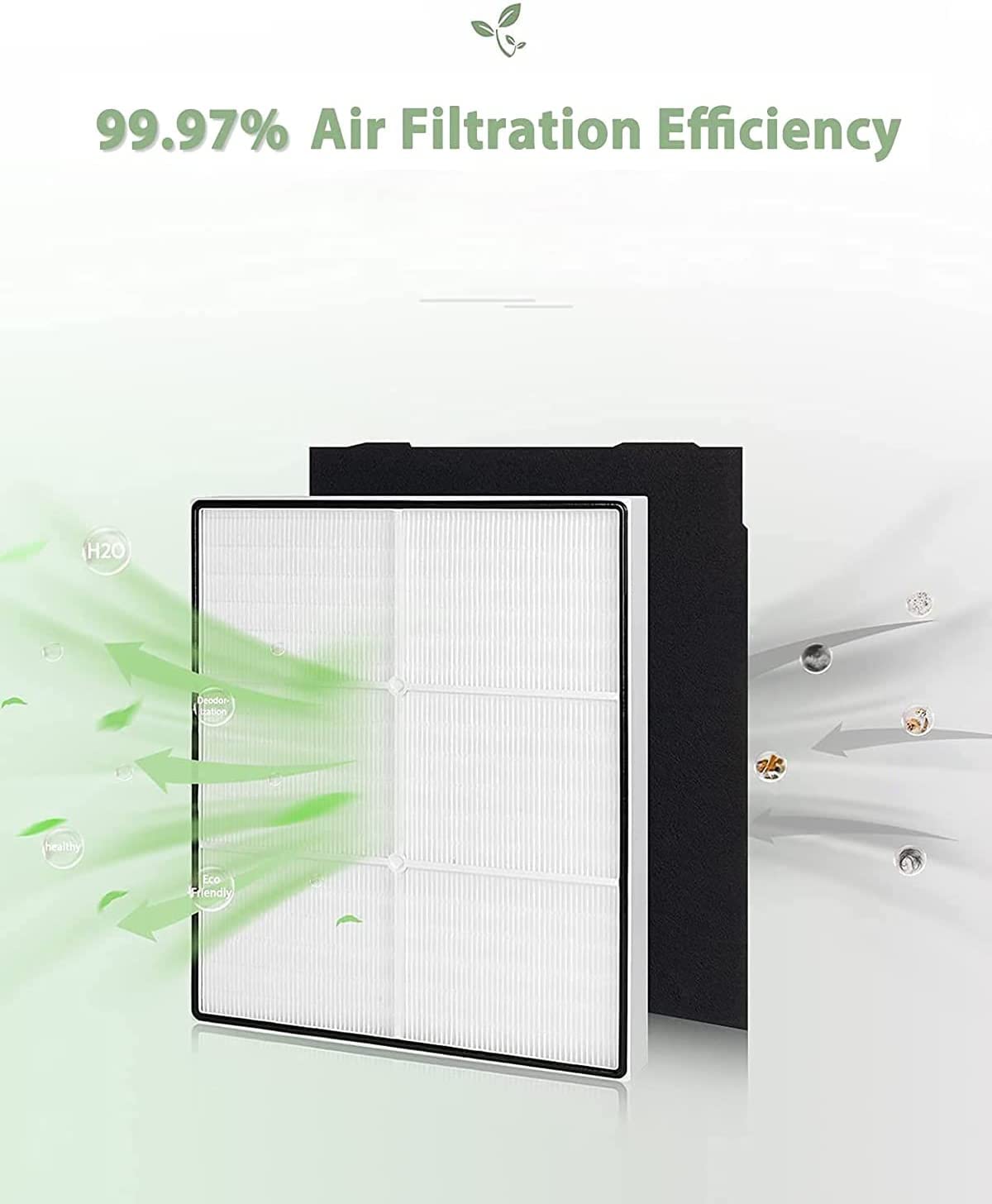 Future Way 510 Filter Replacement Compatible with Whirlpool Whispure AP510 and AP450 Air Purifier, with 4 Carbon Filters, Part# 1183054k