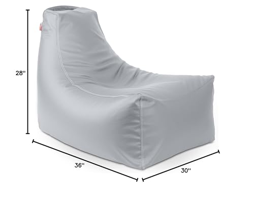 Jaxx Juniper Premium Vinyl Classroom Bean Bag Chair, Submarine Grey