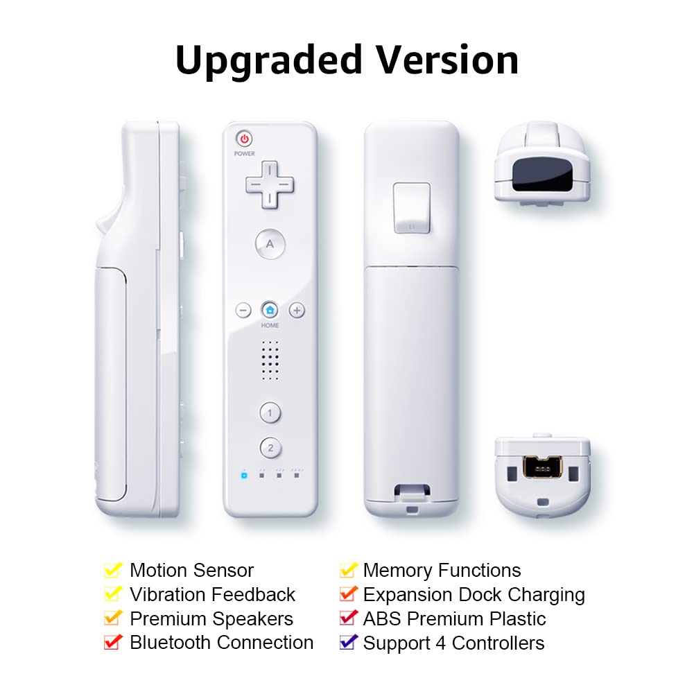 JYELUK Wii Controller,Wii Remote Controller Compatible with Nintendo Wii,with Wrist Strap and Case White